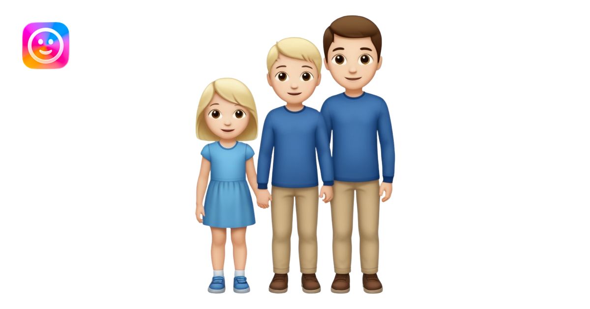 small child standing next to a tall child emoji | AI Emoji Generator