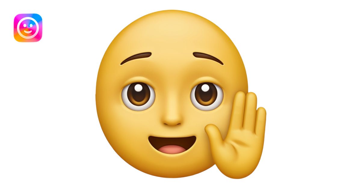 A straight face emoji with a slight look of disgust, a horizontal hand ...