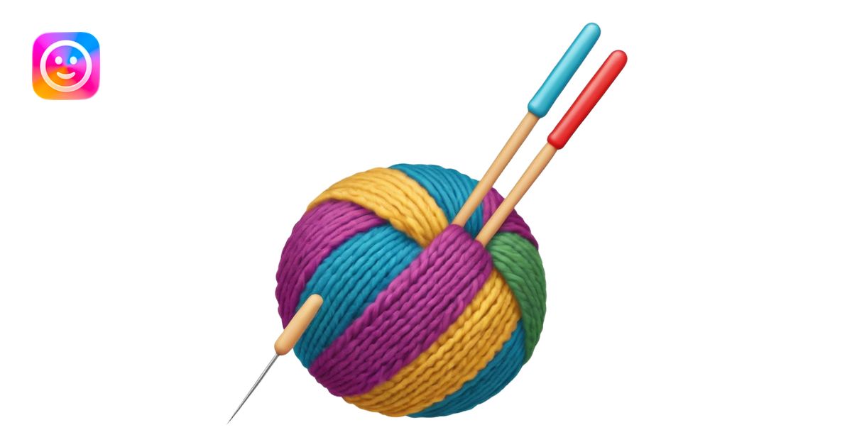 a ball of wool with a knitting needle emoji | AI Emoji Generator