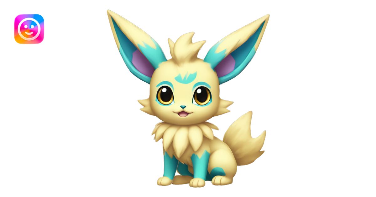 Shiny Kawaii Eeveelution-Cute-Pokémon-fusion full body emoji | AI Emoji ...
