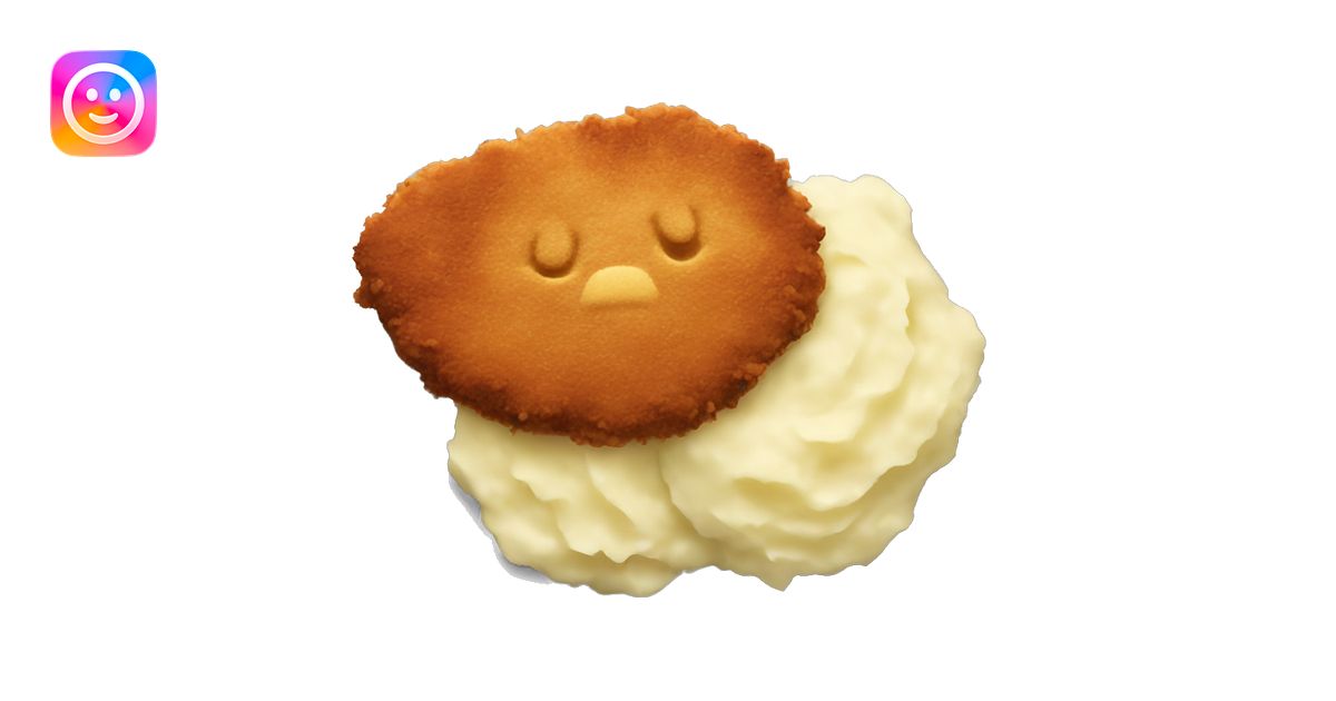 Cutlet with mashed potatoes emoji | AI Emoji Generator