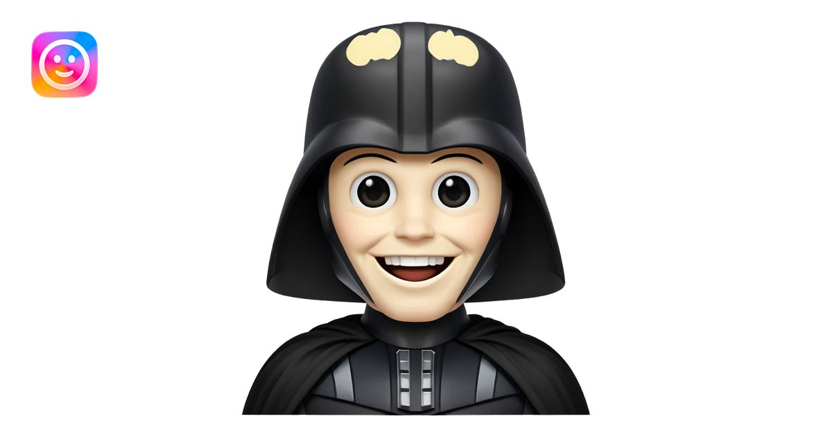 Darth Vader with a big smile emoji | AI Emoji Generator