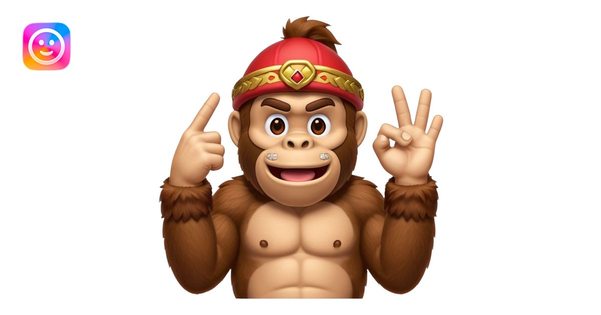 donkey kong making 👌 emoji | AI Emoji Generator