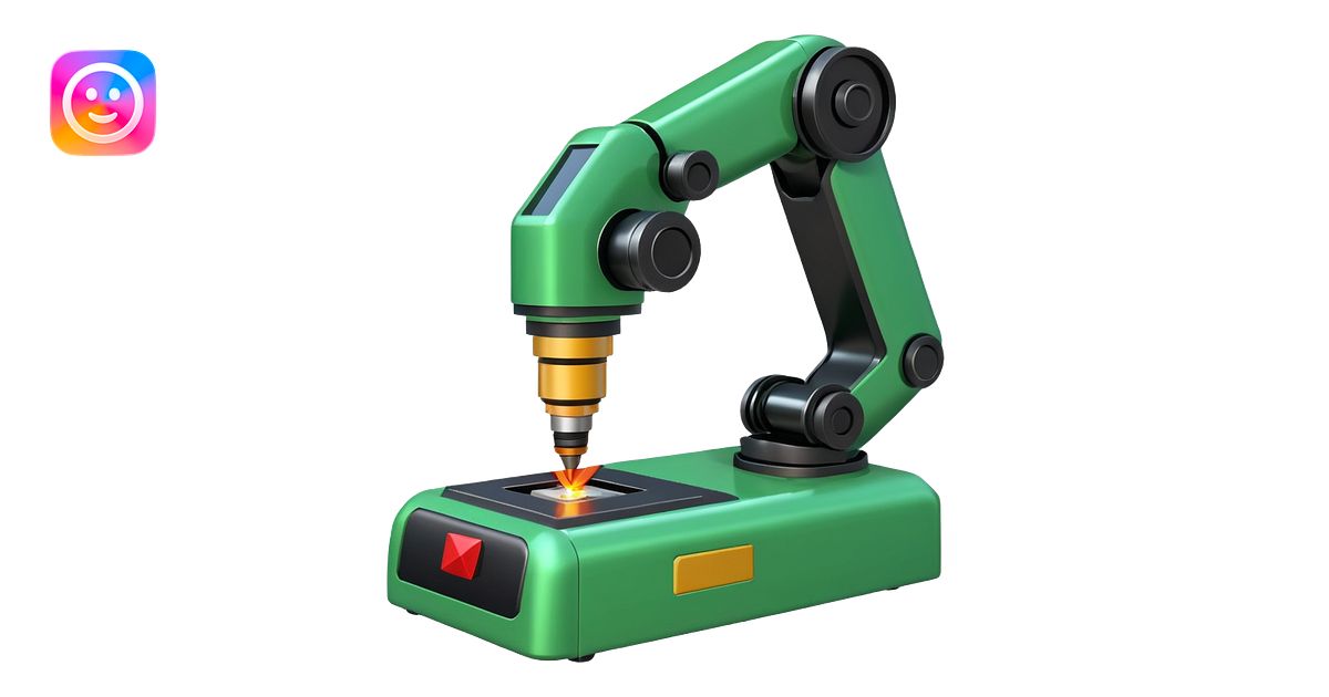 green robotic machine welding laser emoji | AI Emoji Generator