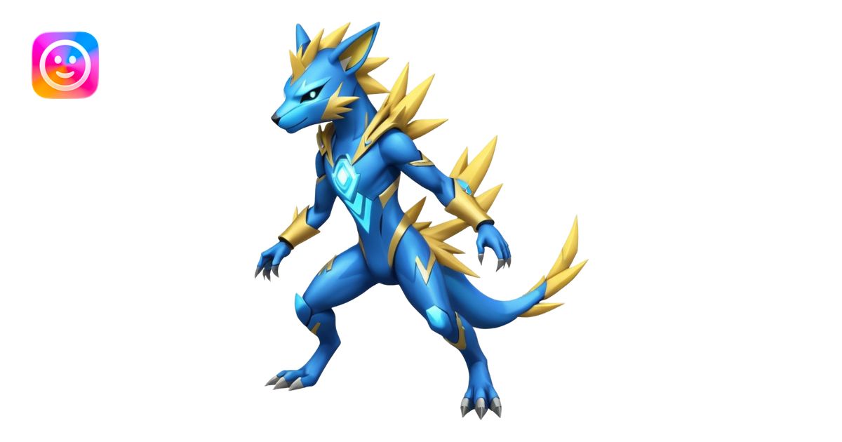 Modern Futuristic Cyber-Manectric-Zeraora-fusion (full body) emoji | AI ...