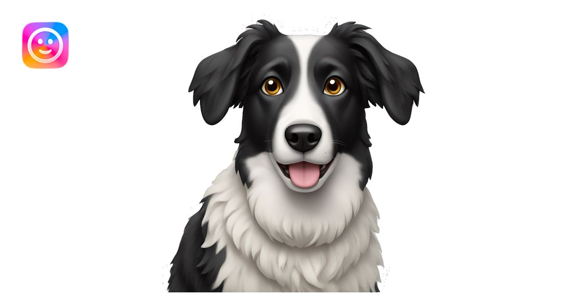 Black and white sheep dog emoji | AI Emoji Generator