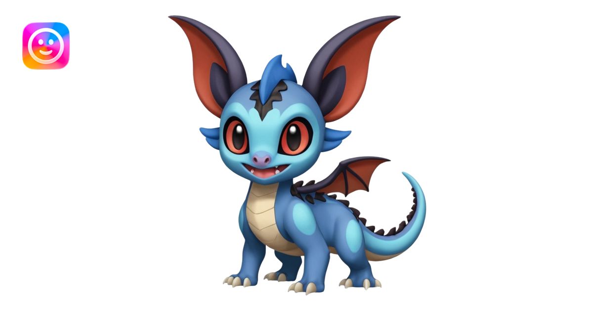 Meloetta-Noivern-Stitch-Toothless-Fakémon-creature-hybrid emoji | AI ...