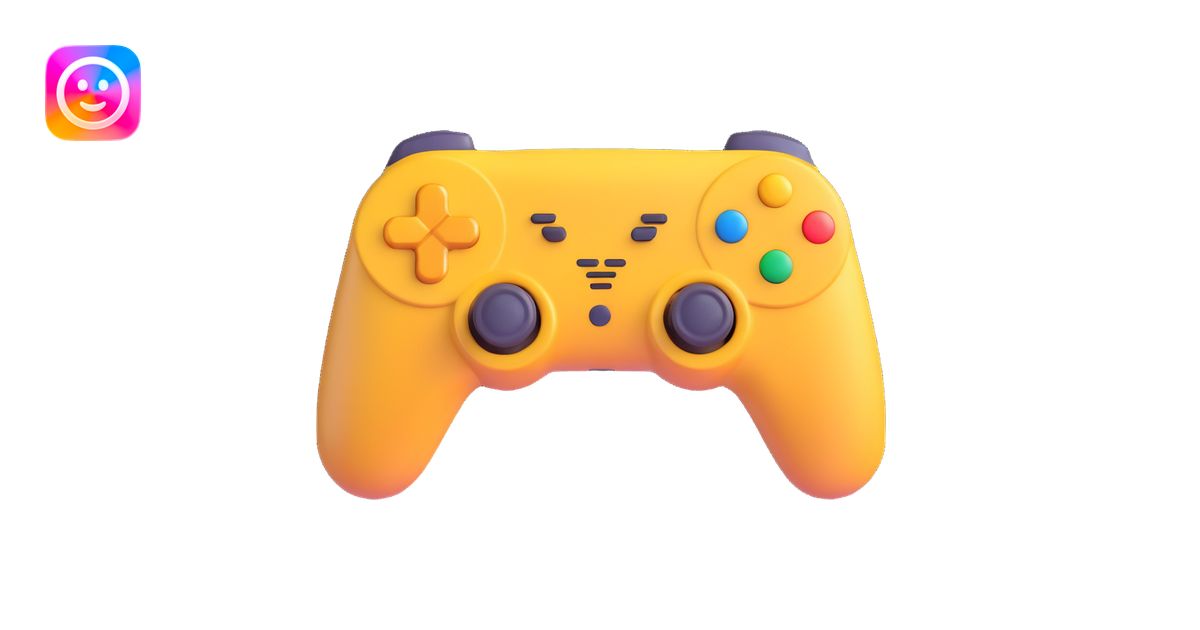 game controller, 3D emoji animated icon style, soft shading, lively and ...