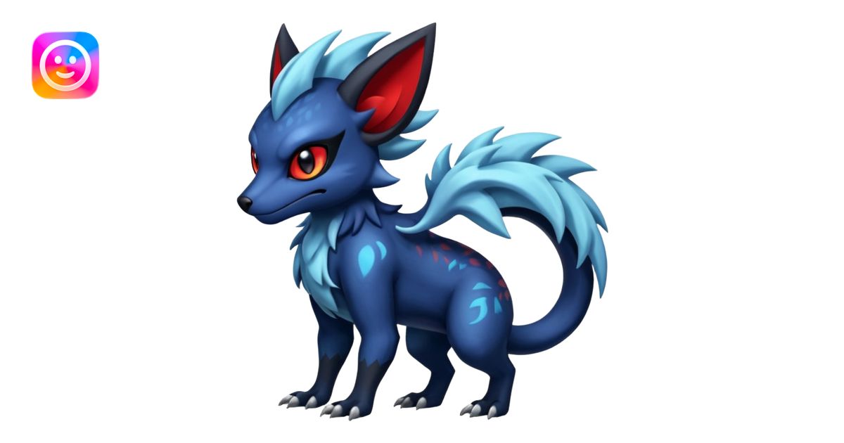 Colorful esoteric shiny glowing scaly scary cool badass edgy Zorua ...