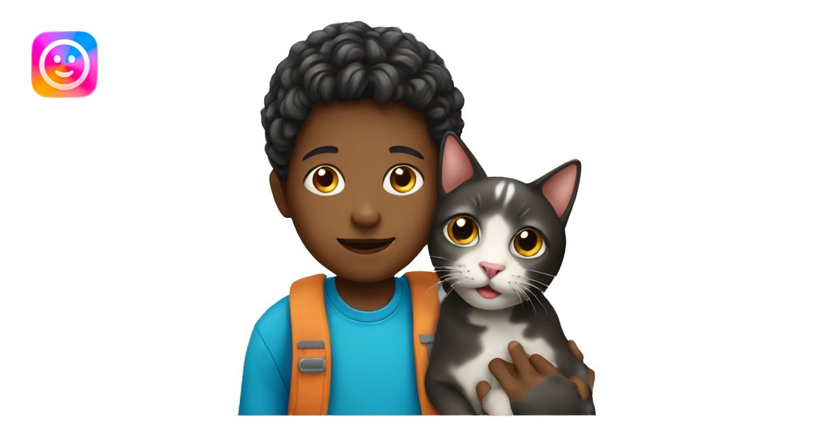 Kids with cat emoji | AI Emoji Generator
