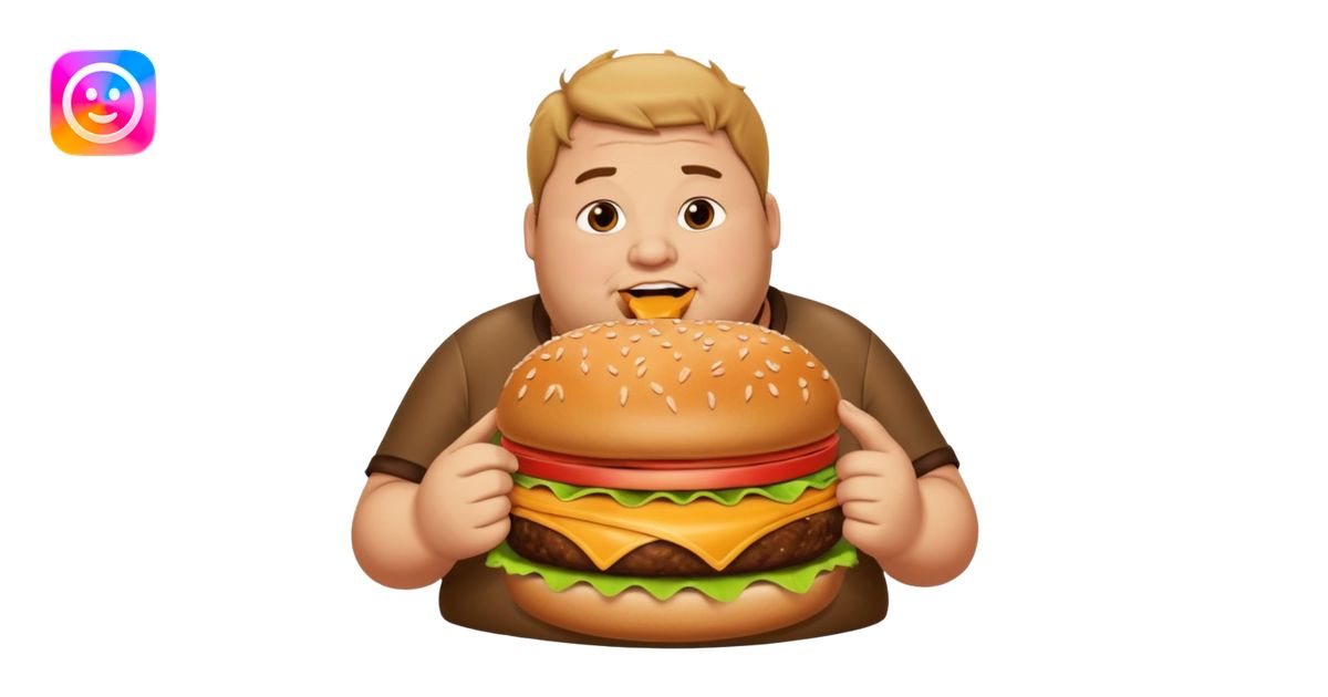 fat guy eating burger emoji | AI Emoji Generator