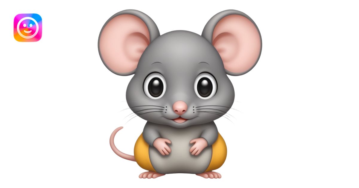 Quiet mouse cute baby mouse big eyes emoji | AI Emoji Generator