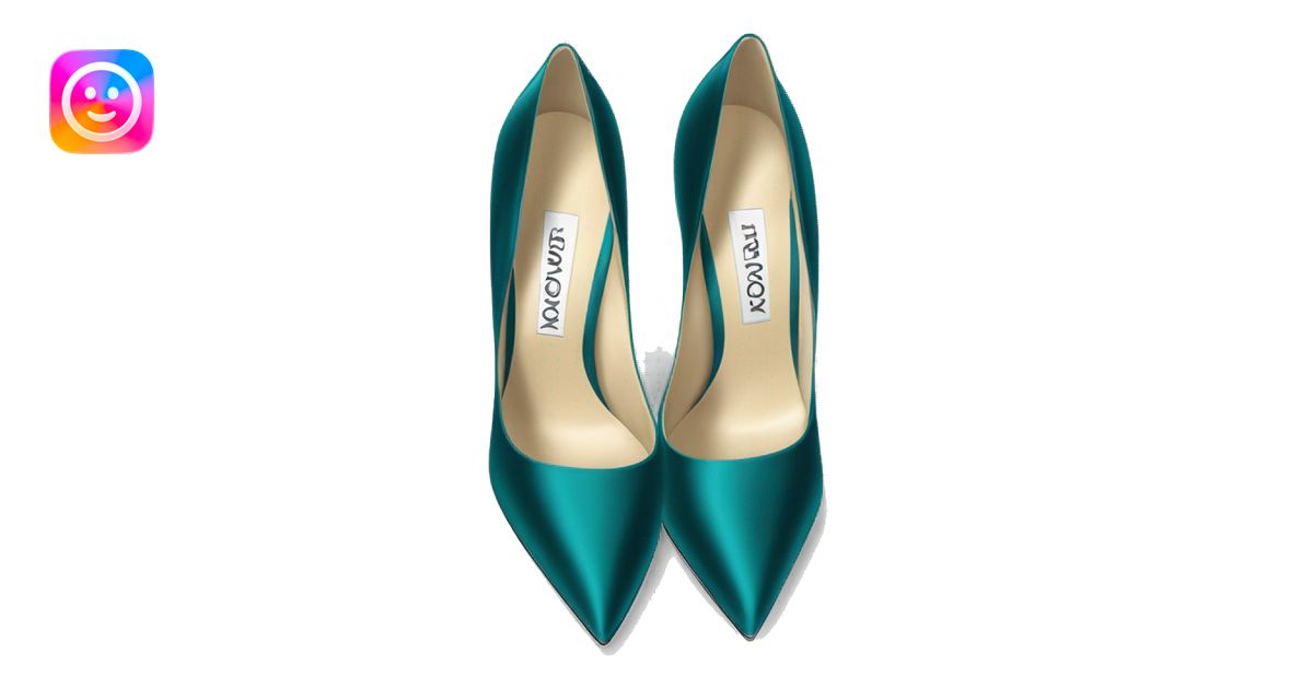 Realistic isolated top view of a pair of dark teal silk satin jimmy ...