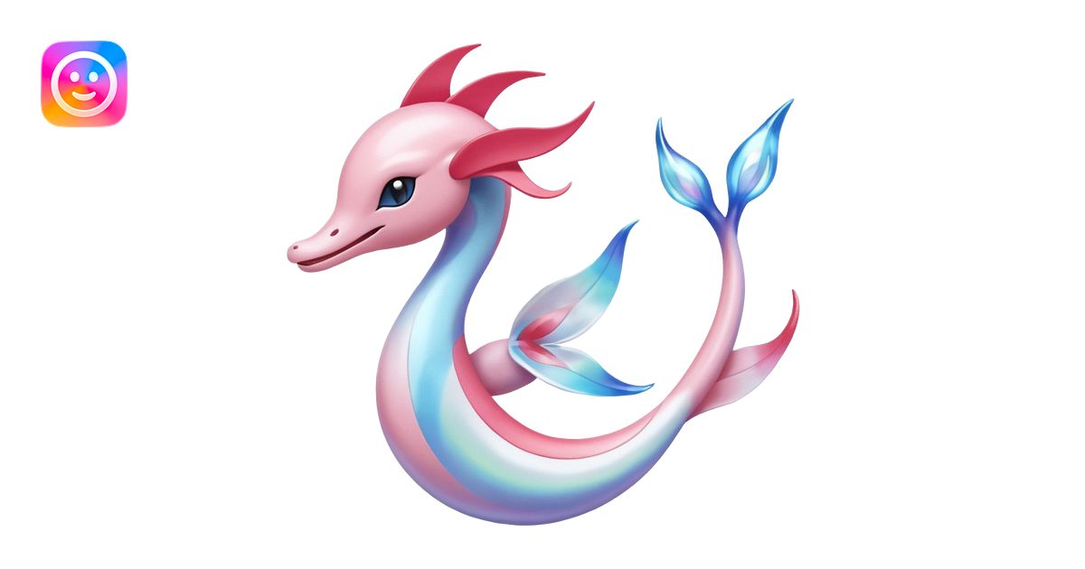 Primarina-Cresselia-Milotic-Amaura-Pokémon-Fakémon-fusion, full body emoji | AI Emoji Generator