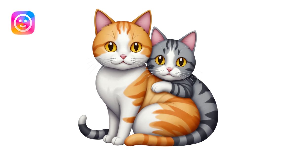 full body colourful light patched calico + white tabby cat cuddling a ...