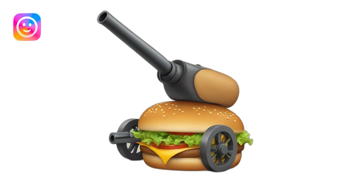 cannon-firing-burger emoji | AI Emoji Generator