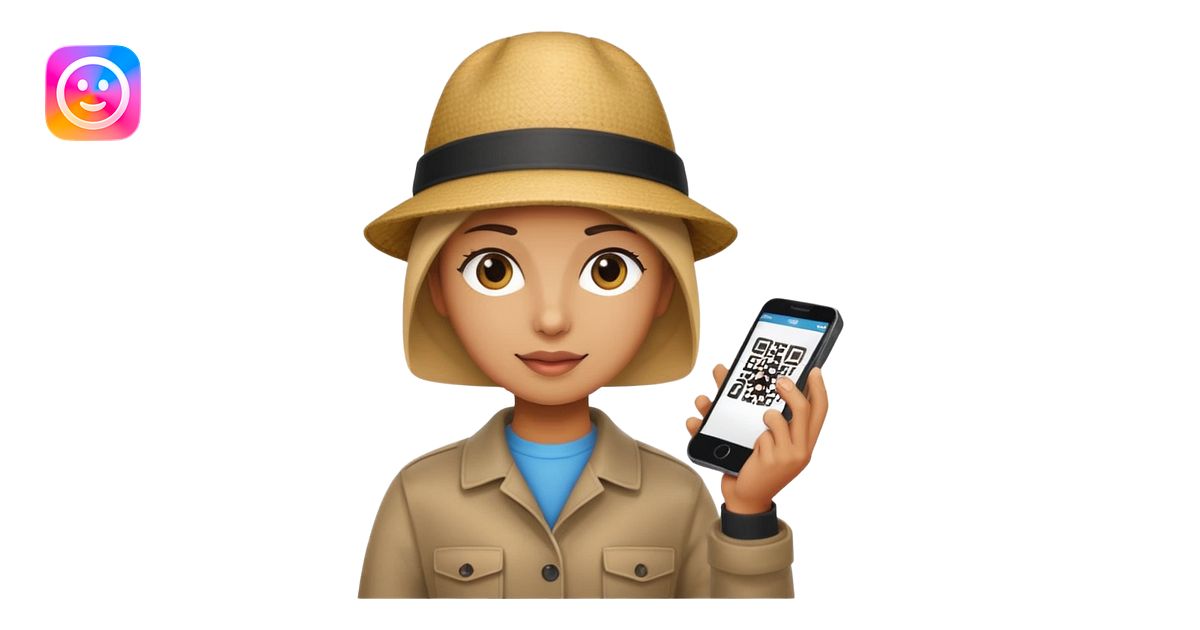 Draw a tourist who is using their phone to scan a QR code on a POS ...