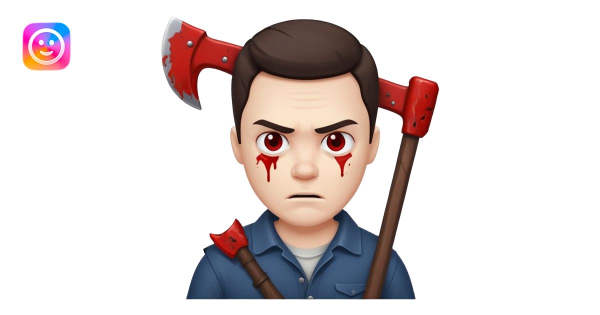 A guy chop other's head off emoji | AI Emoji Generator