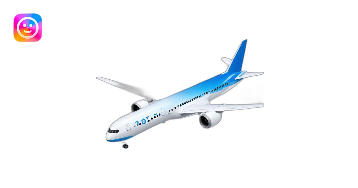 Boeing 787 Dreamliner white and blue emoji | AI Emoji Generator