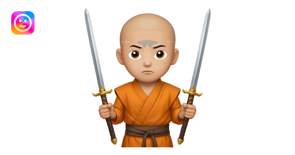 Monk with two swords in two hands emoji | AI Emoji Generator