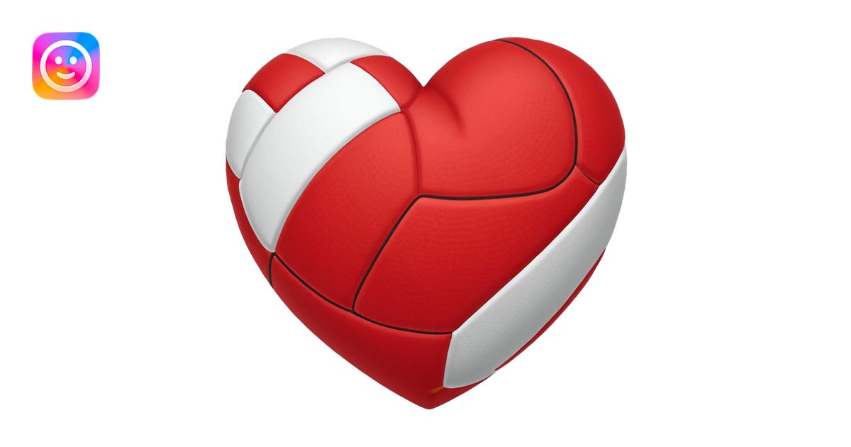 Natación y voley en un corazón de color emoji | AI Emoji Generator