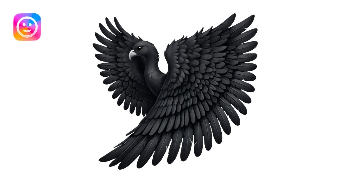 Left black angel wing emoji | AI Emoji Generator