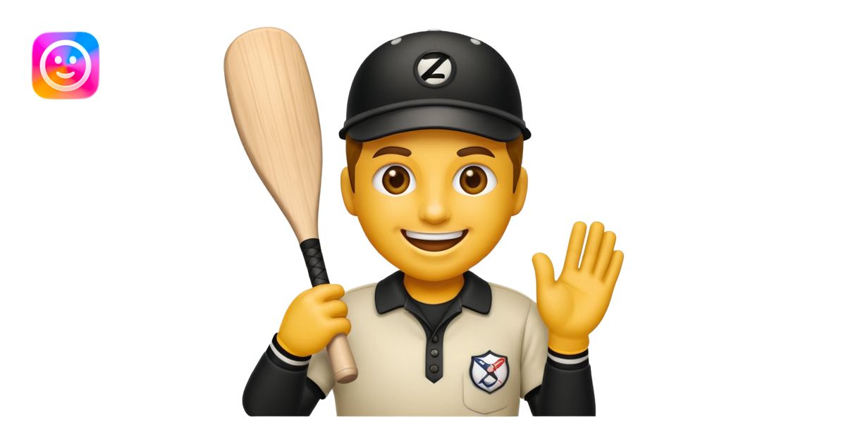 emoji de iOS de un umpire haciendo señal de strike en beisbol emoji ...