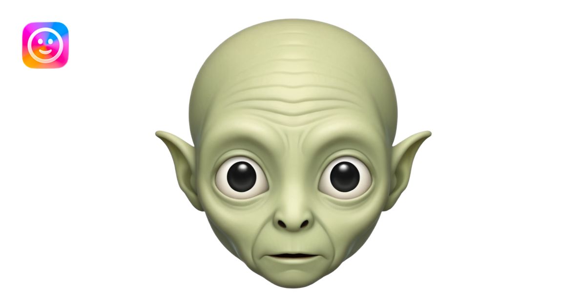 an old aliens with a little hair, white skin emoji | AI Emoji Generator