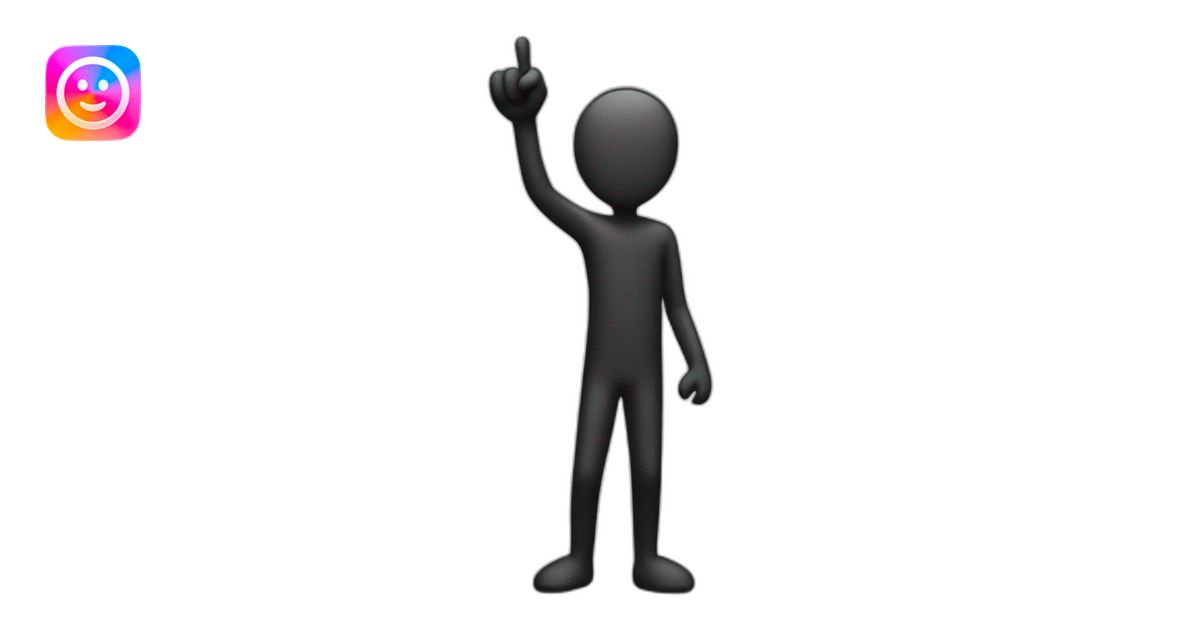 stickman showing one finger emoji | AI Emoji Generator