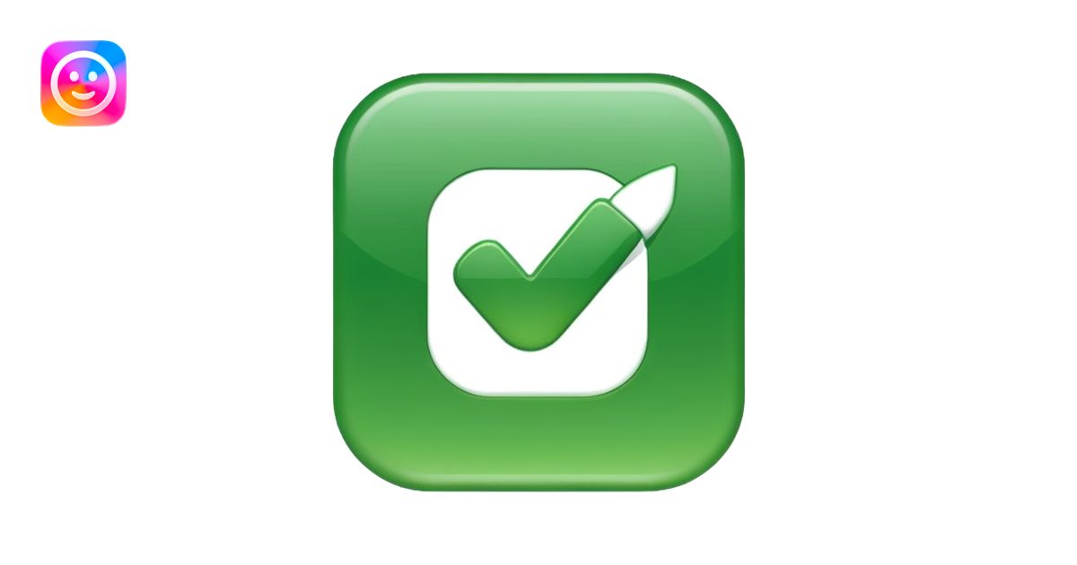 Instagram green verified tick emoji | AI Emoji Generator