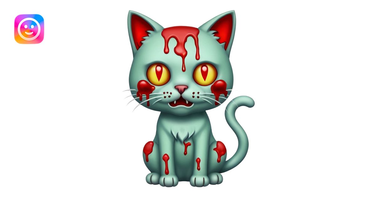 bloody zombie cat full body emoji | AI Emoji Generator