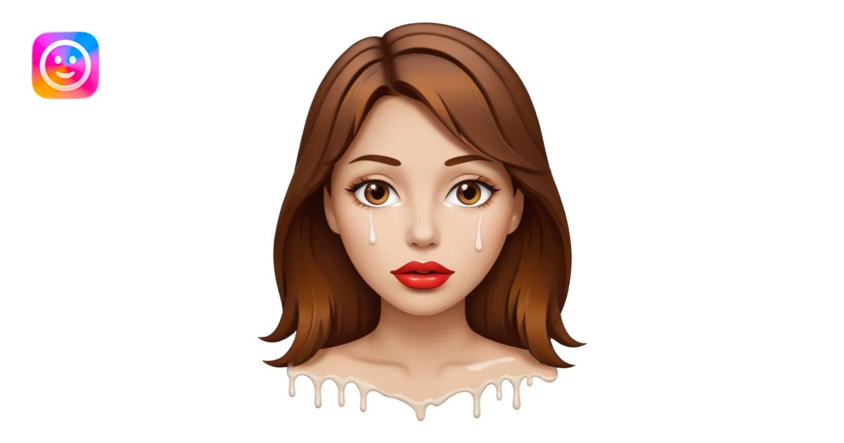 Brown Hair, Woman, white paint drip, face, hot, Sexy, lips emoji | AI ...