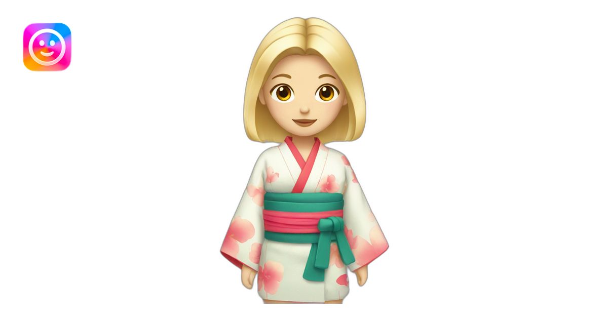 blonde girl in kimono emoji | AI Emoji Generator
