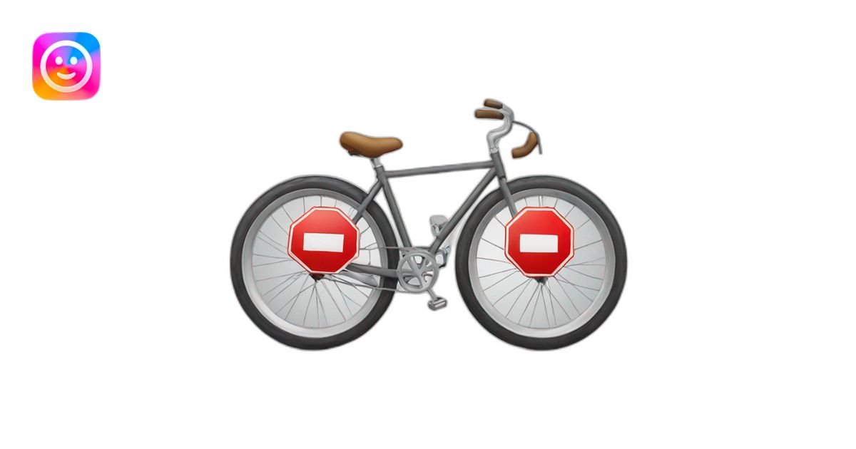Bike wheel with a stop sign emoji | AI Emoji Generator