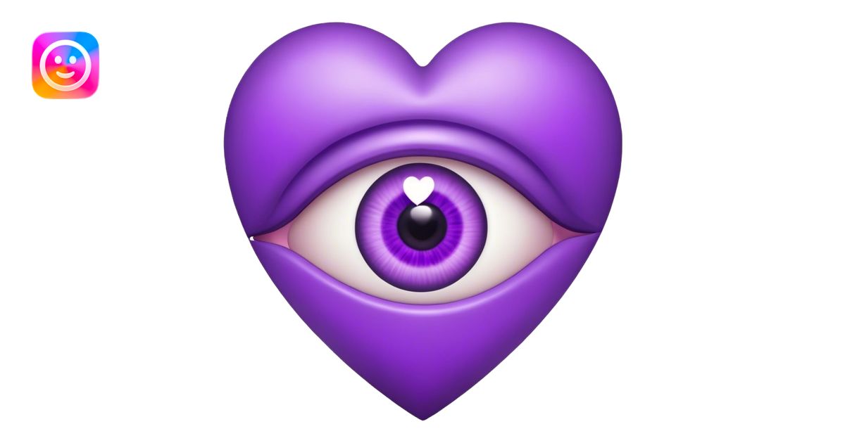 Eye inside Purple Heart emoji | AI Emoji Generator