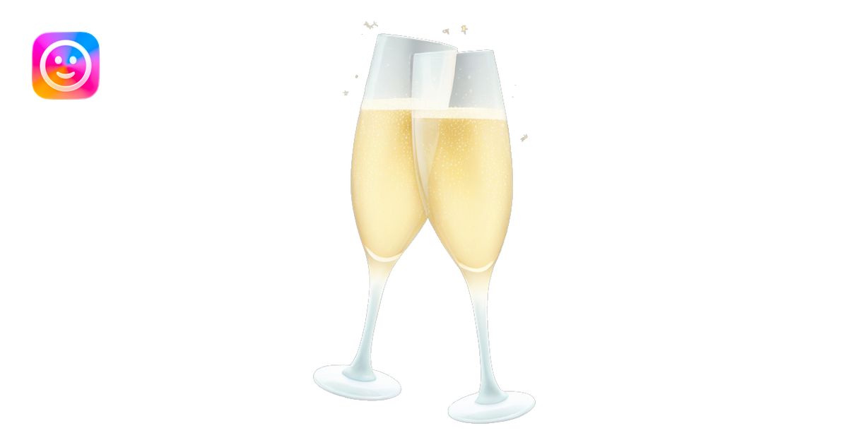 Sparkling champagne glasses clinking emoji | AI Emoji Generator