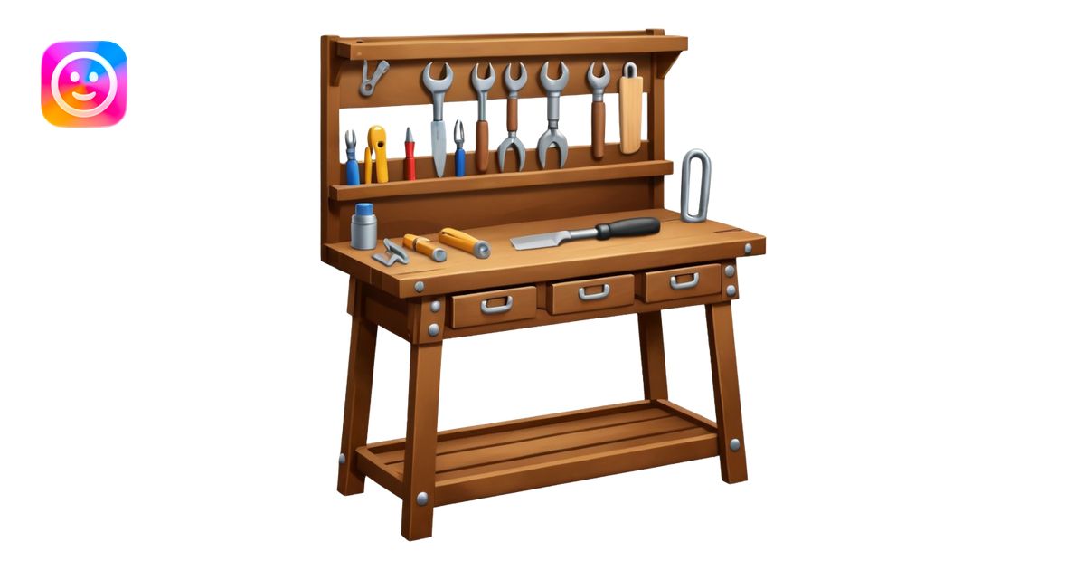 Wooden Tool Bench emoji | AI Emoji Generator
