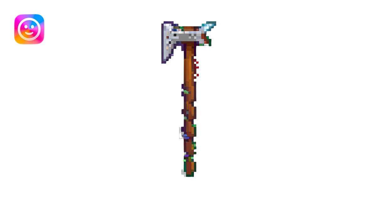 a pixel art pickaxe like in Minecraft game, isometric view emoji | AI ...