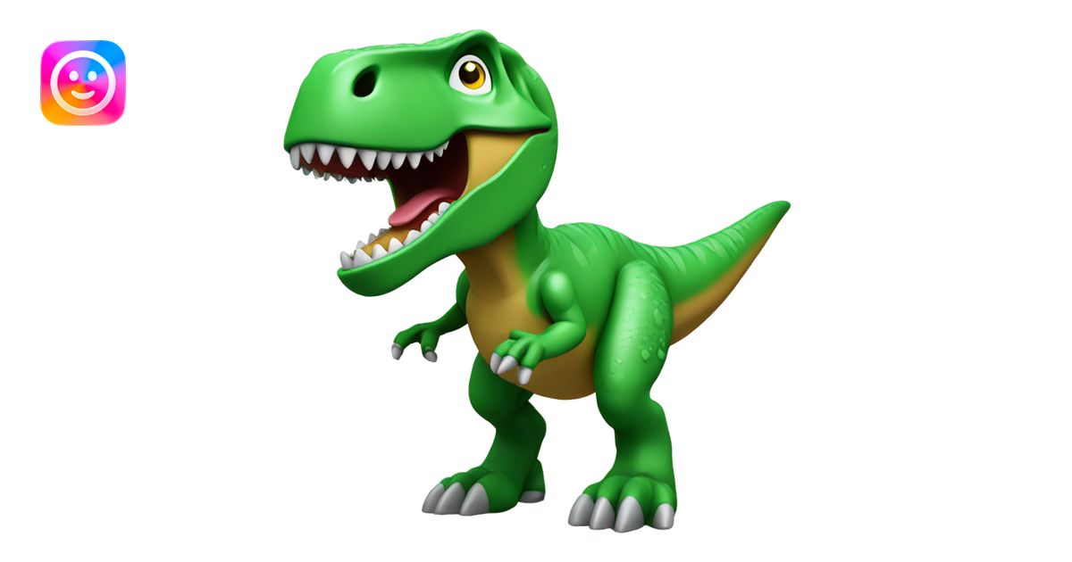 Green t-Rex toy emoji | AI Emoji Generator