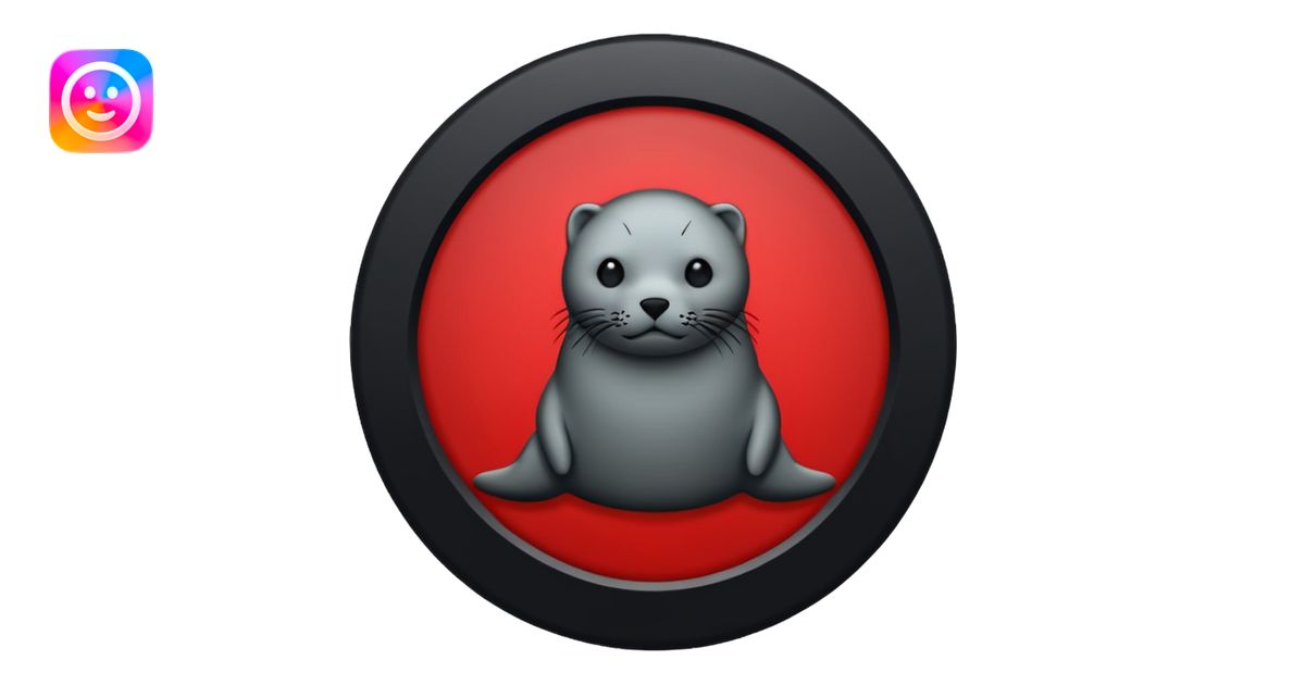 iOS sticker, summoning seal, black circle, red symbol, minimal emoji ...