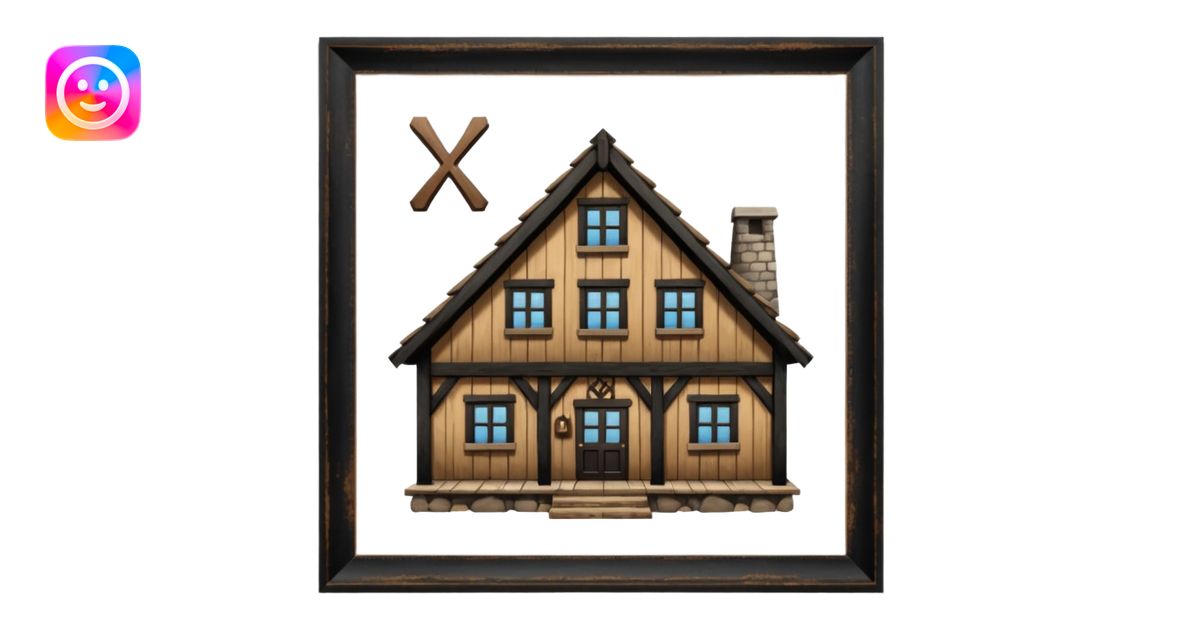 an inn with a big X on it emoji | AI Emoji Generator