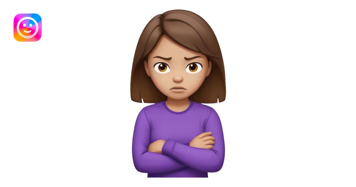 Girl with brown hair crossing arms in front of her chest and making an ...