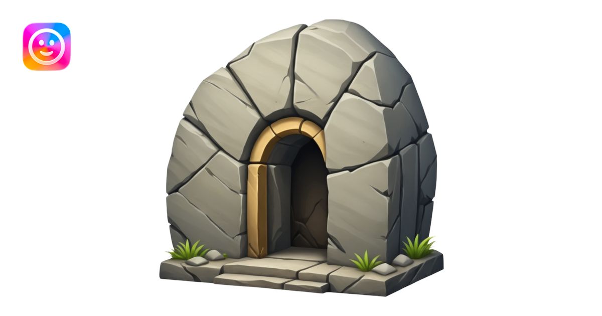 A boulder sealing the entrance to a tomb emoji | AI Emoji Generator