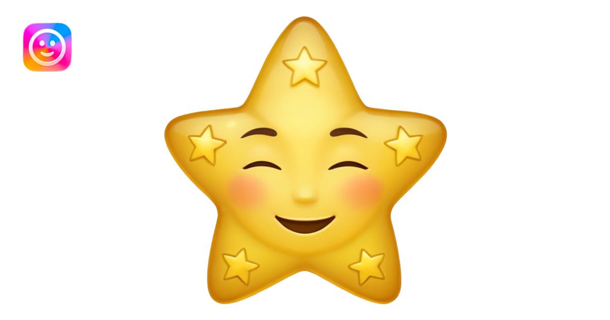 A star emoji smiling softly and eyes closed emoji | AI Emoji Generator