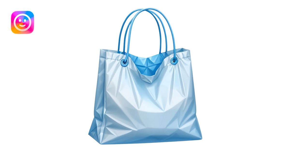 a plastic polythene shopping bag in a simple vector style emoji | AI ...