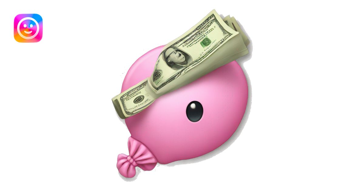 A pink wad of cash emoji | AI Emoji Generator