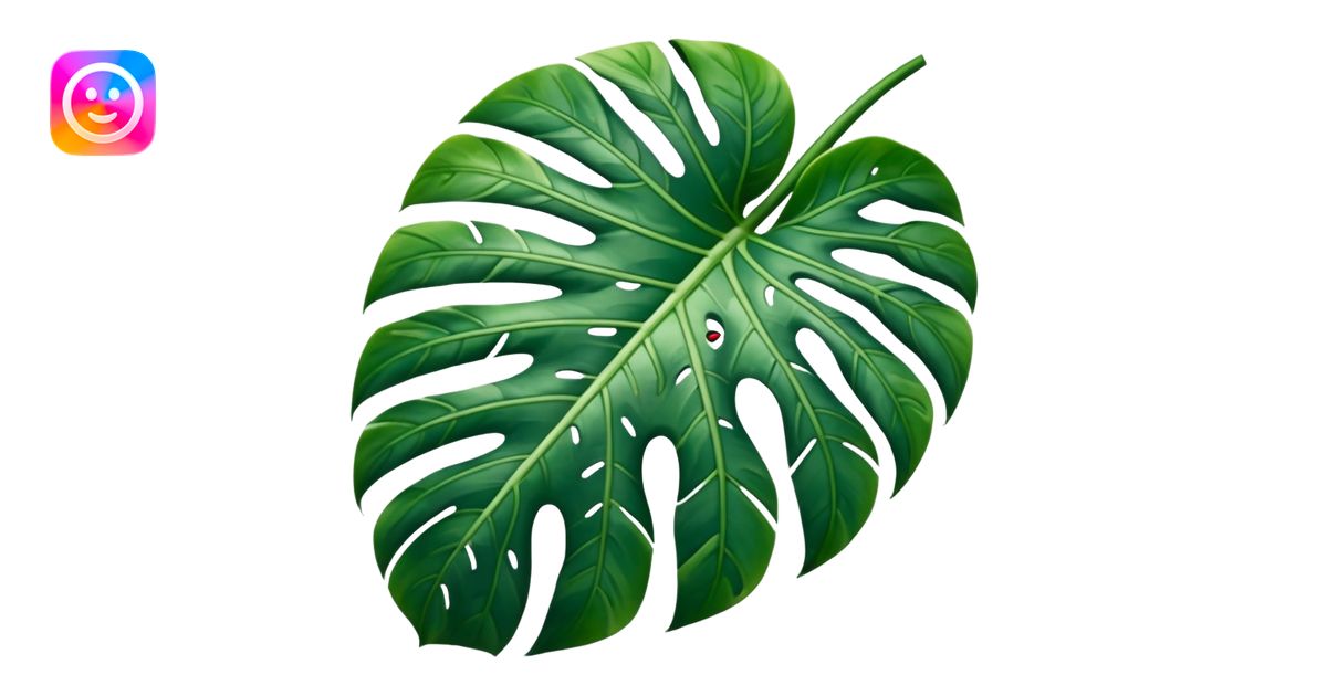 monstera variegata leaf emoji | AI Emoji Generator