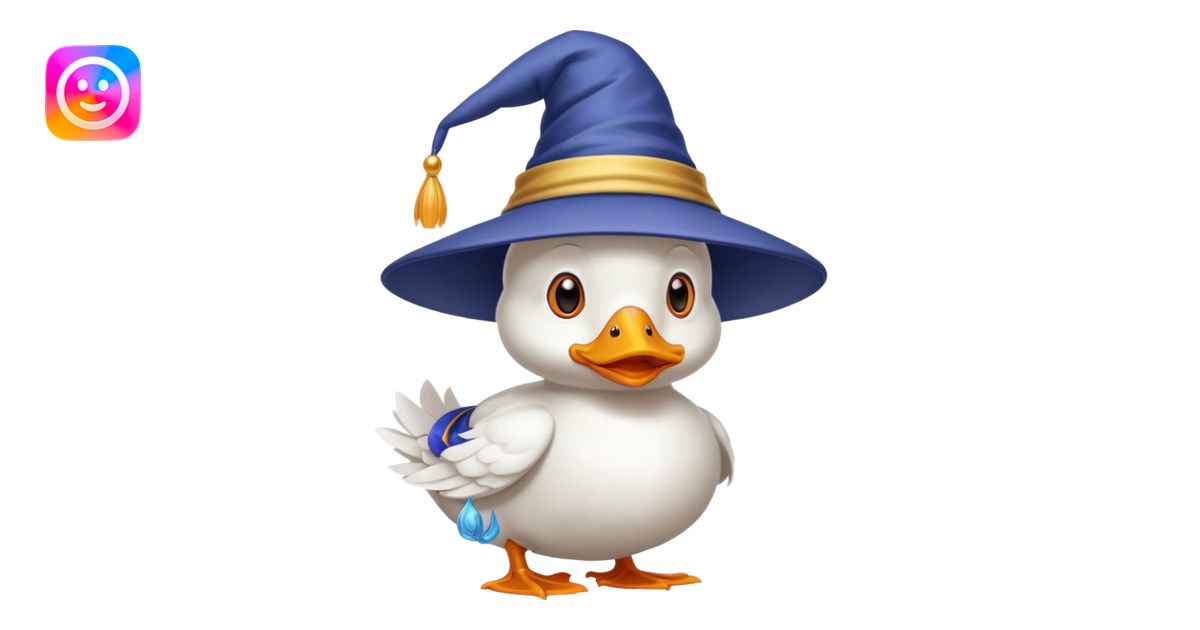 Duck in wizard hat emoji | AI Emoji Generator