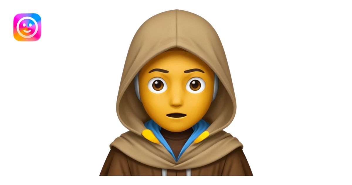 Jedi wearing hood emoji eyes covered by hood emoji | AI Emoji Generator