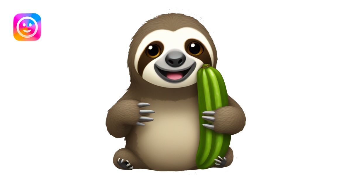 Sloth eating a pickle emoji | AI Emoji Generator